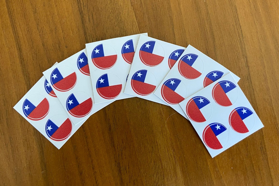 Chile Flag Round Stickers, Set of 24–1/2 Inch Diameter–use for Crafts ...