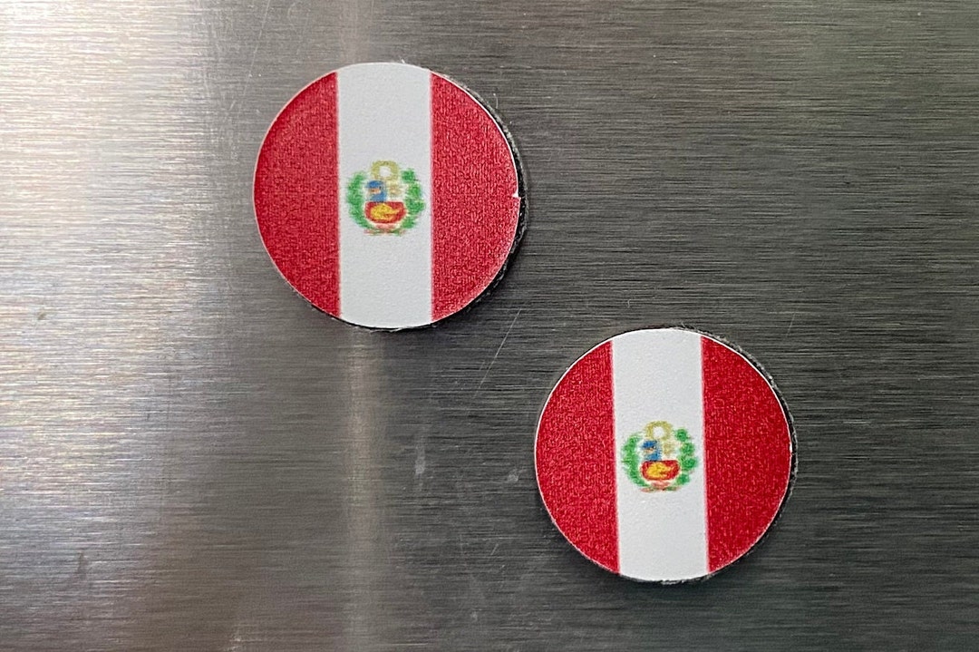Peru Flag Round Magnets-(set of 2)-1/2 Inch Diameter–use for Crafts ...