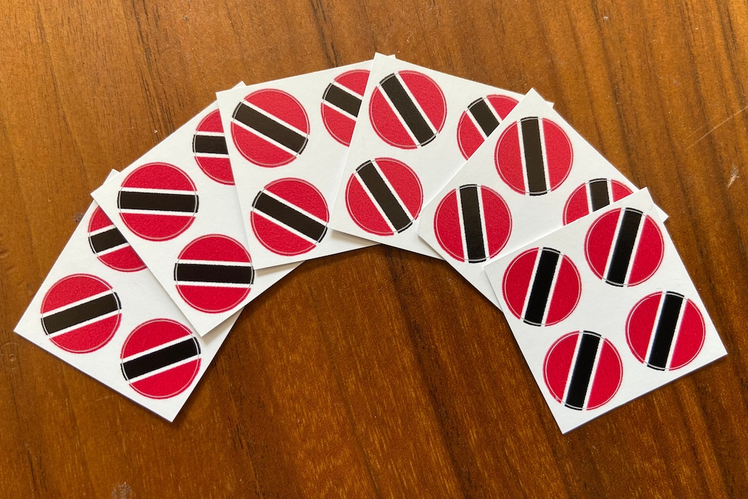 Trinidad & Tobago Flag Round Stickers, Set of 241/2 Inch Diameteruse ...