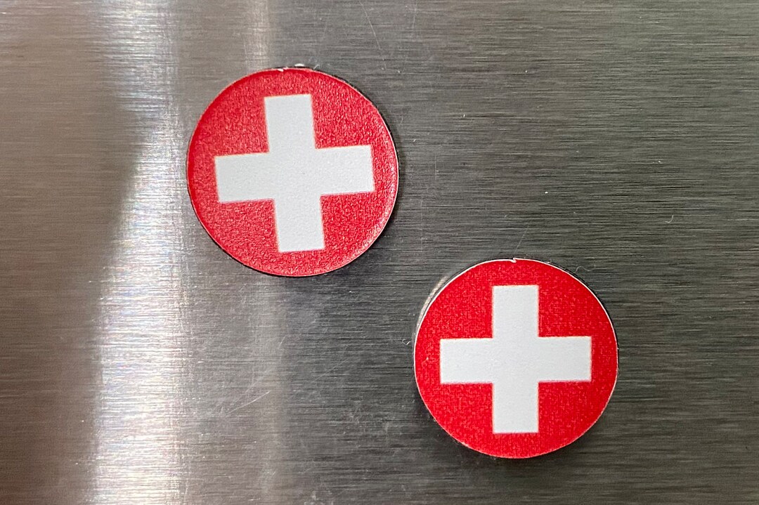 Switzerland Flag Round Magnets-(set of 2)-1/2 Inch Diameter–use for ...