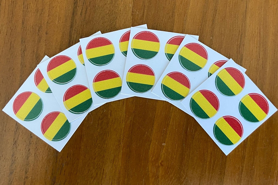 Bolivia Flag Round Stickers, Set of 24–1/2 Inch Diameter–use for Crafts ...