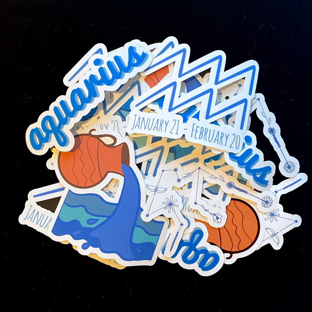 Aquarius 4PCS Sticker Pack | Zodiac Sign Stickers | Aquarius Zodiac ...