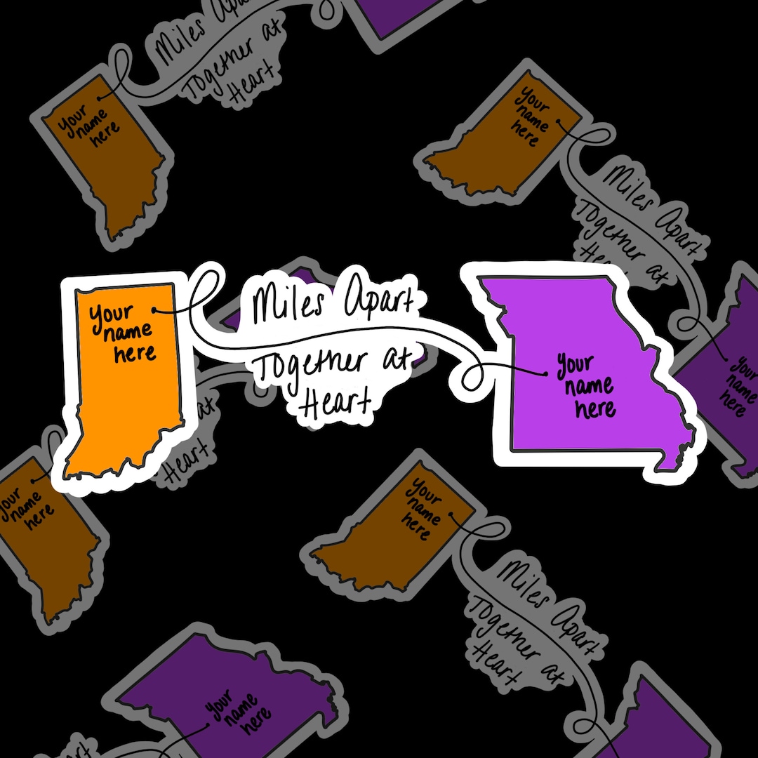 Personalized Long Distance Sticker Weatherproof Stickers Laptop Decals ...