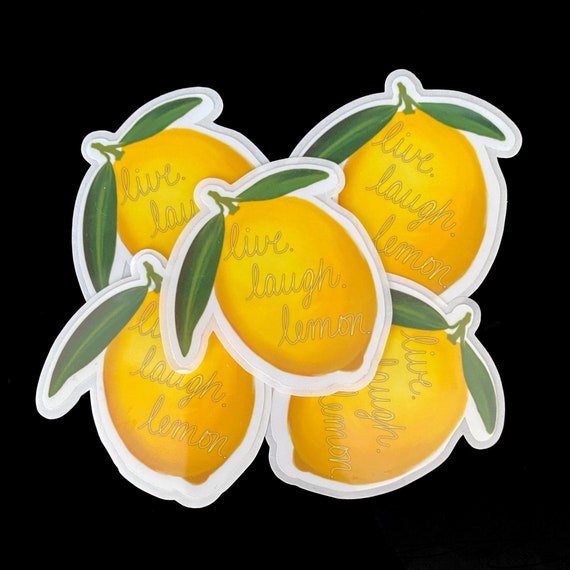 Live Laugh Lemons Waterproof Sticker Laminated Sticker | Etsy