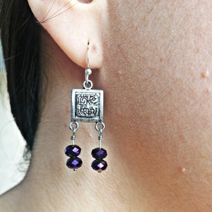 Mayan Art Earrings Violet Jewelry Mayan Jewelry Mexican - Etsy