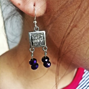 Mayan Art Earrings Violet Jewelry Mayan Jewelry Mexican - Etsy