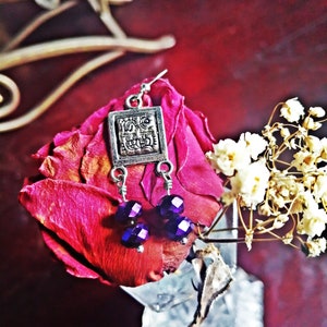 Mayan Art Earrings Violet Jewelry Mayan Jewelry Mexican - Etsy