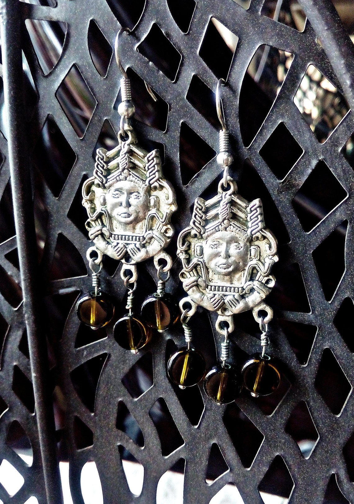 Mayan Jewelry Mayan Earrings Tribal Dangle Earrings Ethnic Etsy