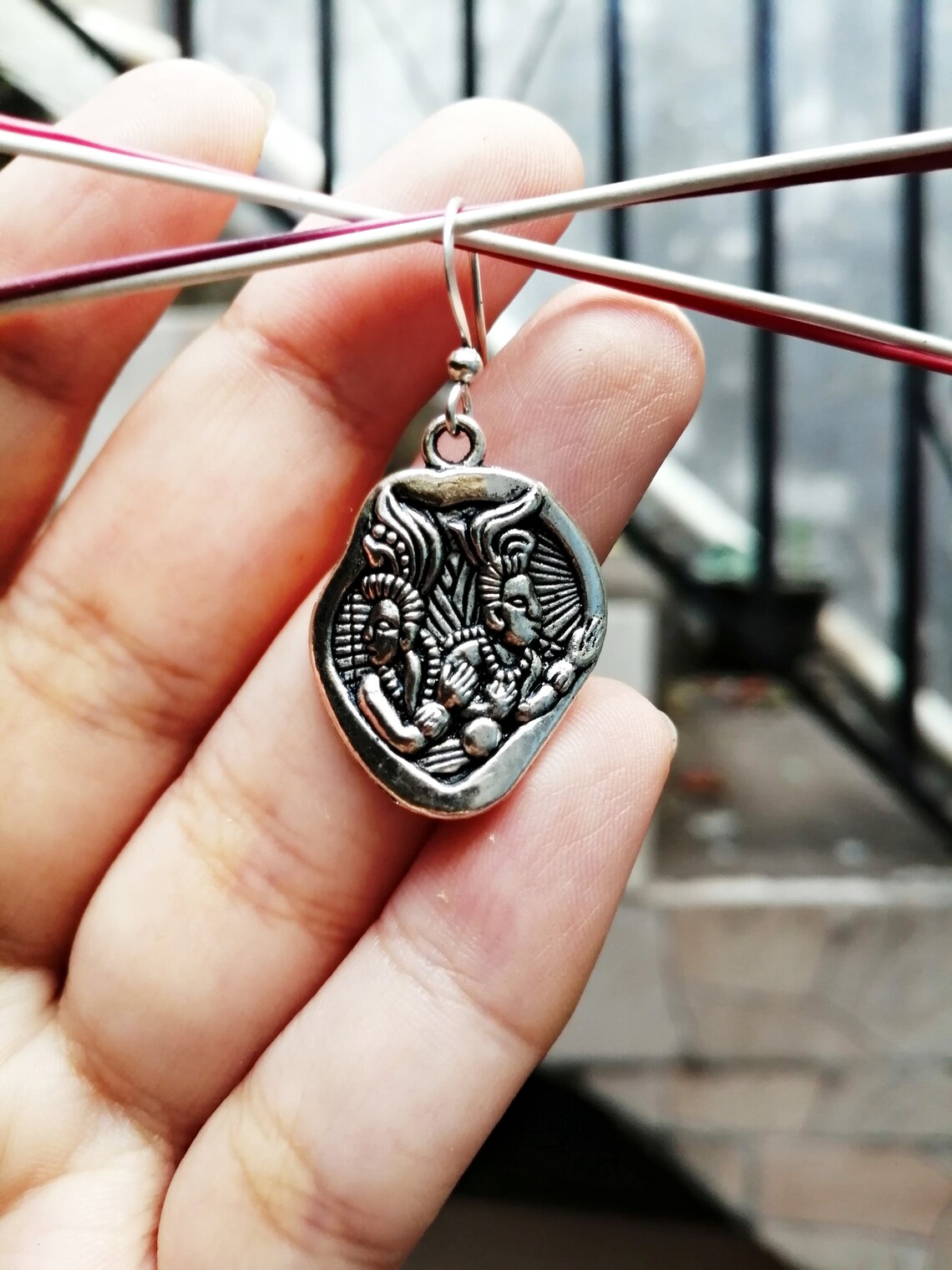 Silver Dangle Earring Mayan Aztec Design Jewelry Everyday - Etsy