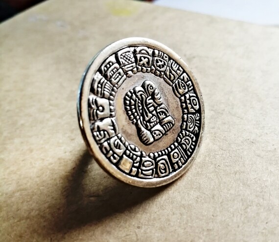 Mayan Zodiac Ring Vintage Mayan Ring Mayan Calendar Ring | Etsy