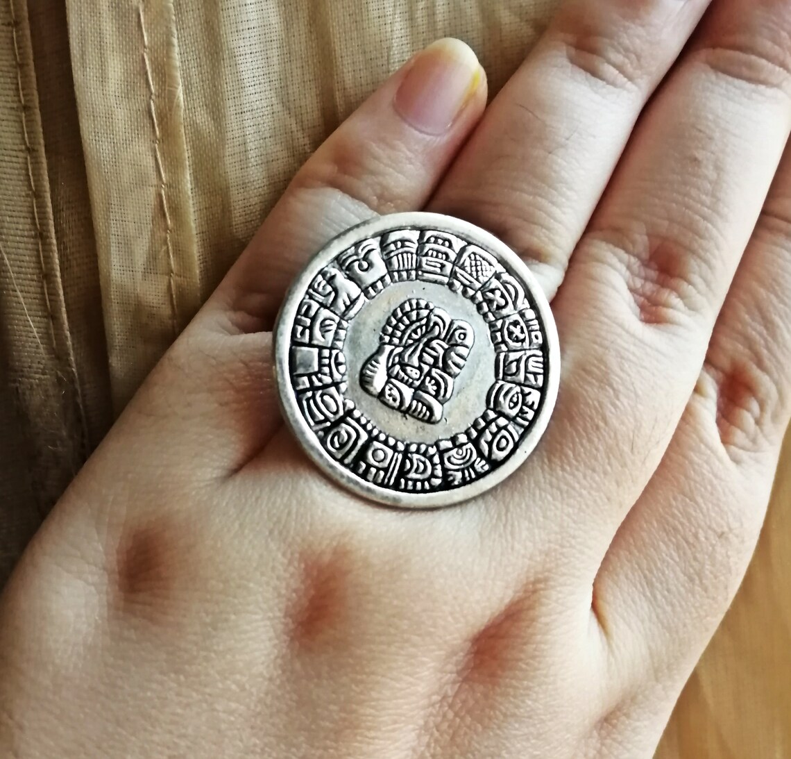 Mayan Zodiac Ring Vintage Mayan Ring Mayan Calendar Ring | Etsy