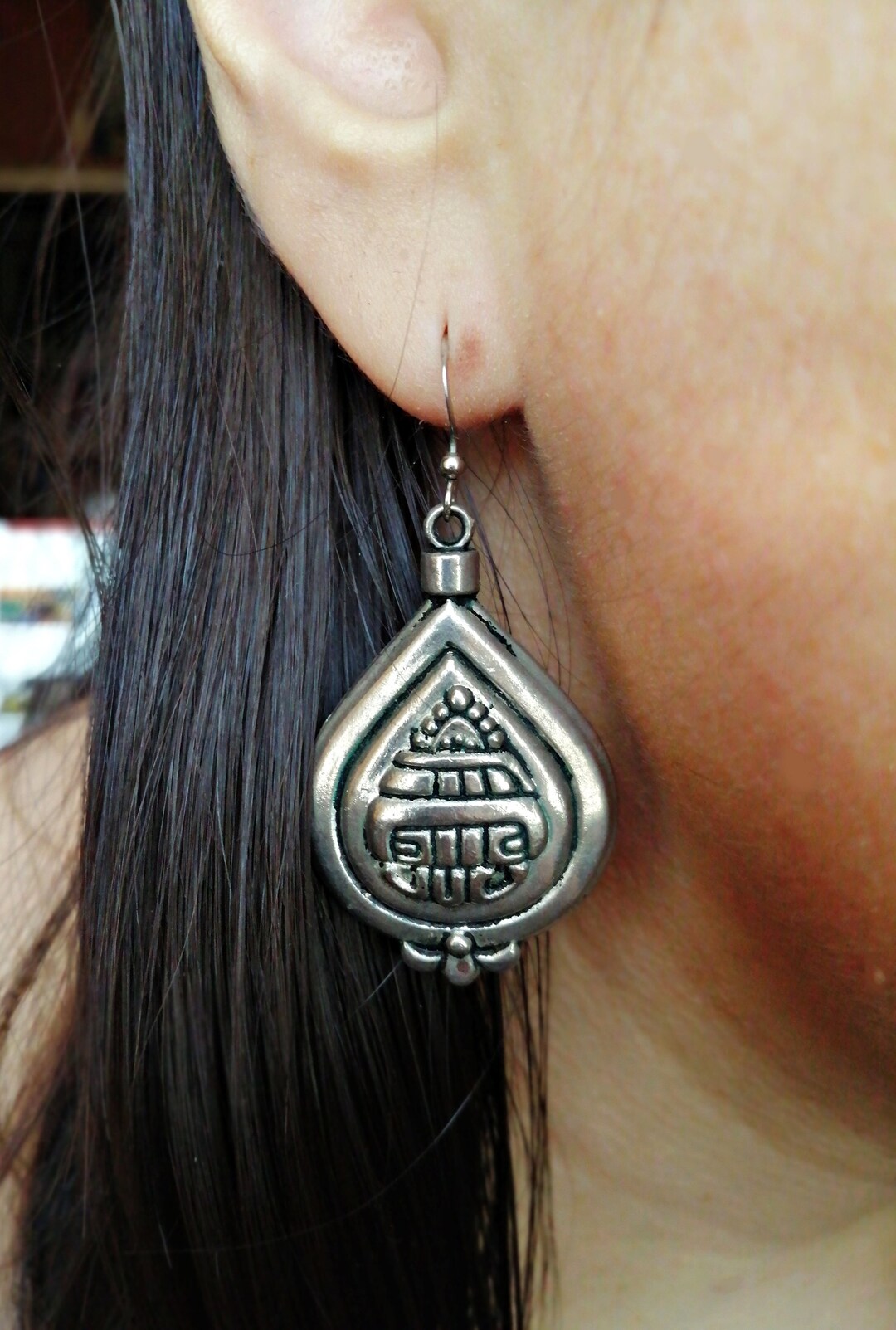 Silver Dangly Teardrop Earrings, Teardrop Shape Hook Earring, Dainty ...