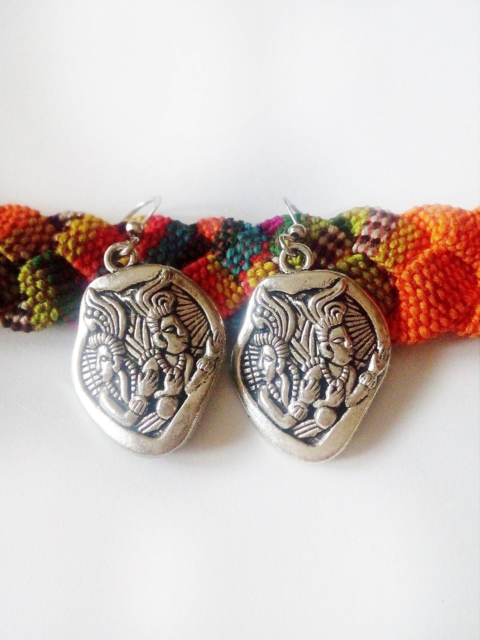 Silver Dangle Earring Mayan Aztec Design Jewelry Everyday | Etsy