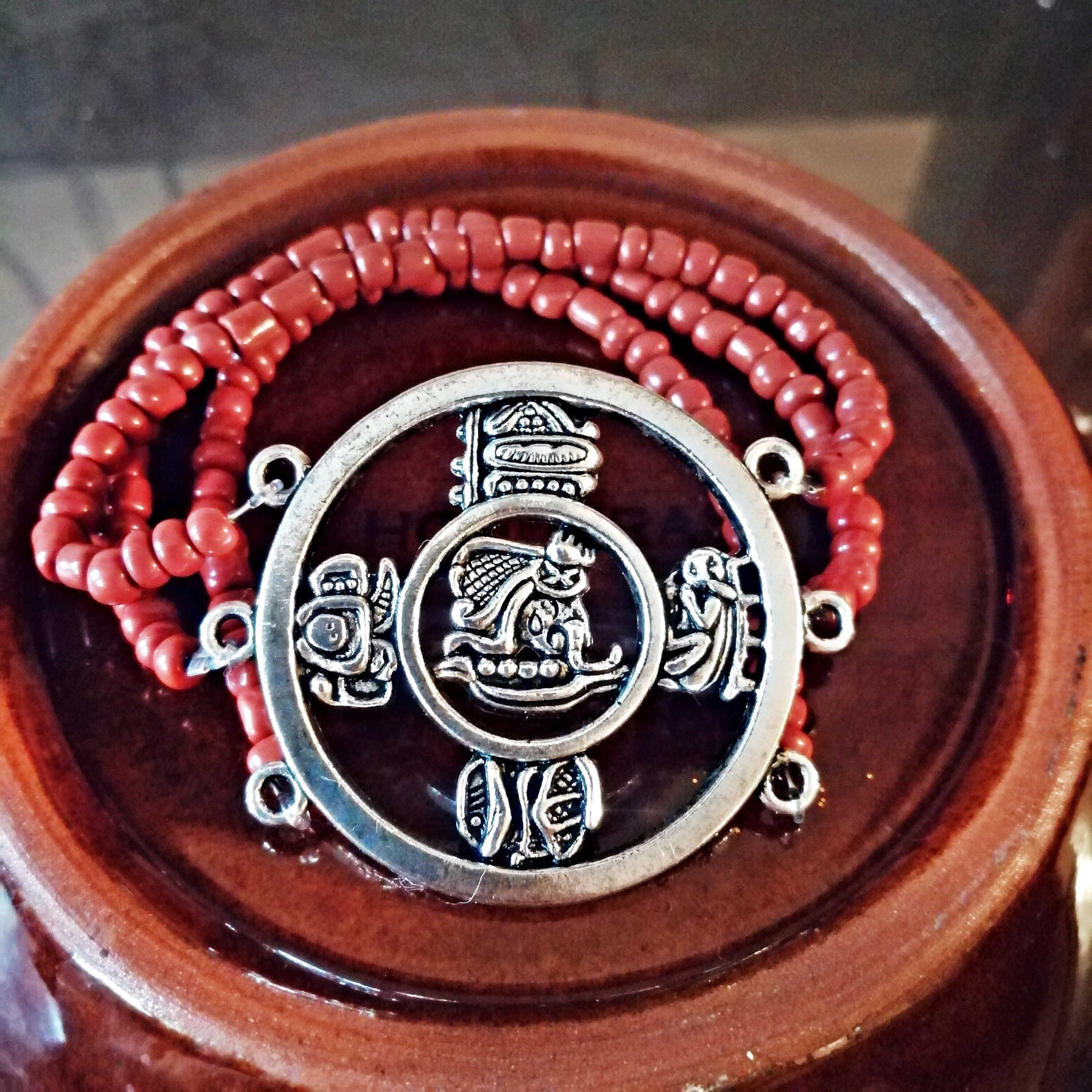 Red Seed Beads Mayan Bracelet Mayan Jewelry Mayan Bangle - Etsy