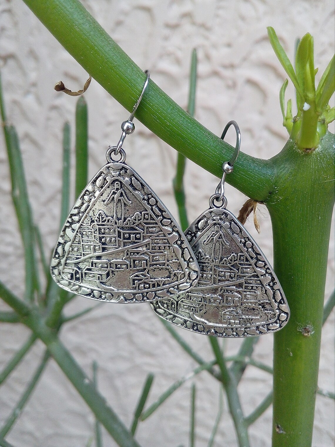 Landscape Earrings Silver Pyramid Earrings Honduras Jewelry | Etsy