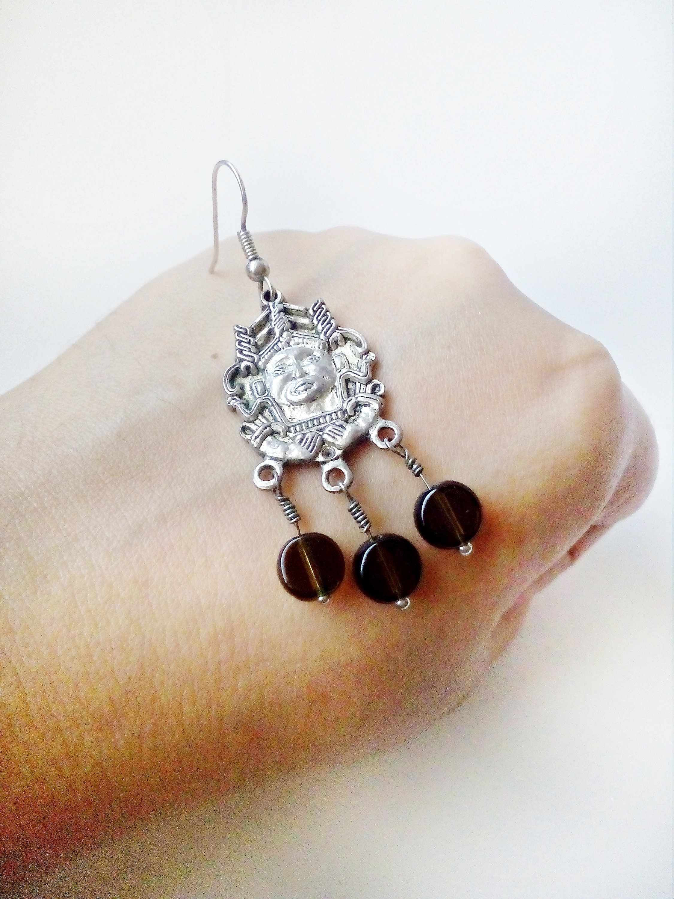 Mayan Jewelry Mayan Earrings Tribal Dangle Earrings Ethnic Etsy