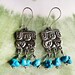 Blue Mayan Earrings With Fossil Beads, Mayan Silver Exotic Blue ...