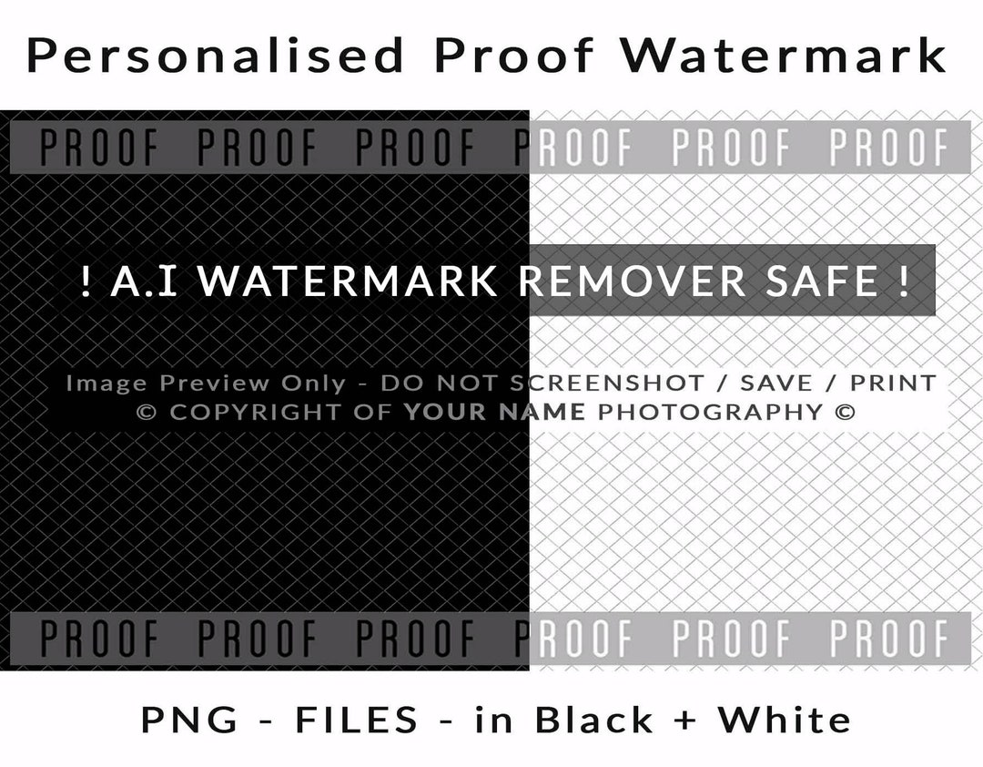Personalised Proofing Watermark PNG A.I Watermark Remover Safe - Etsy