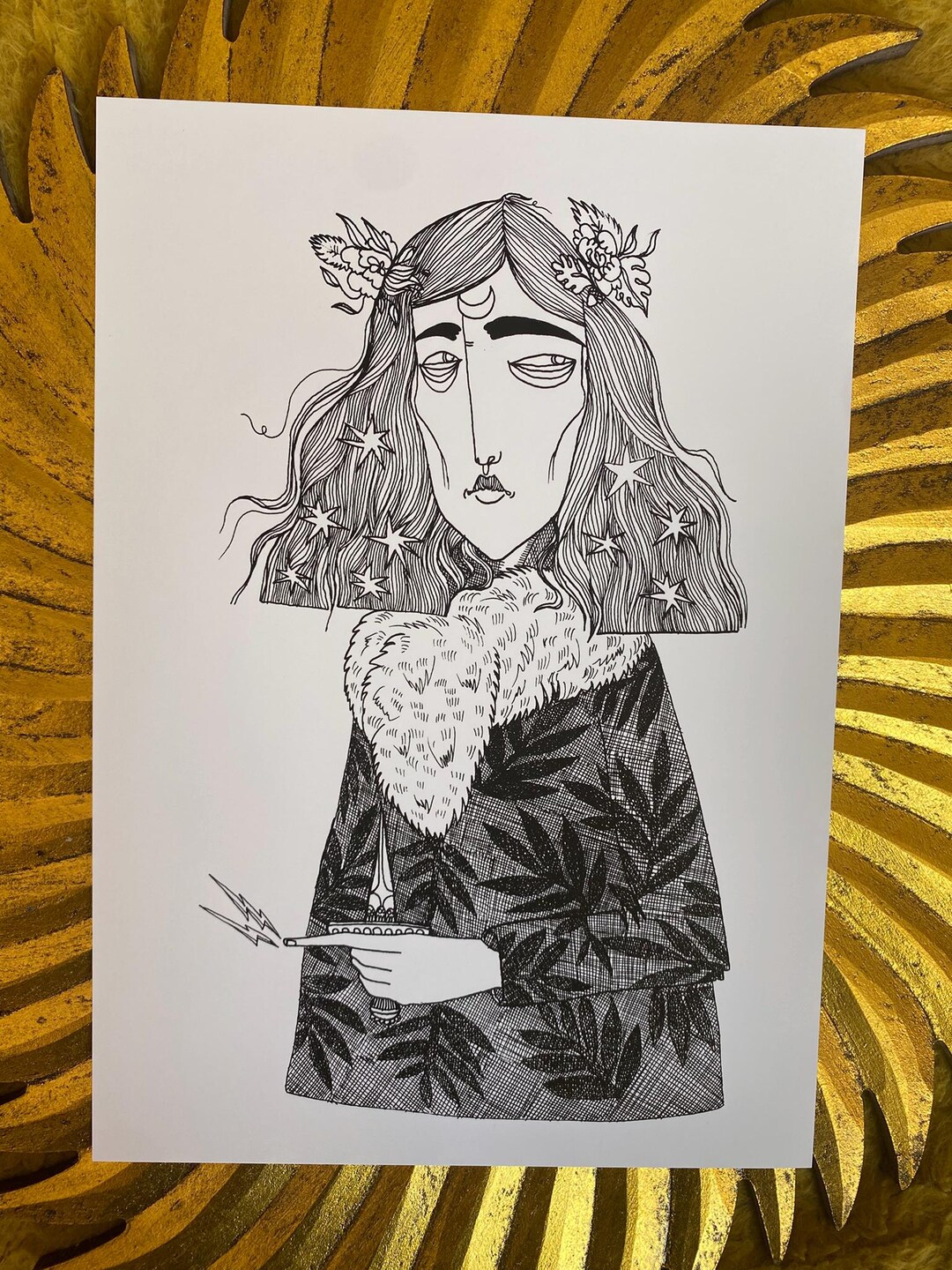Merricat - Walk Home Across the Sky - A4 - Pen and Ink Illustration ...