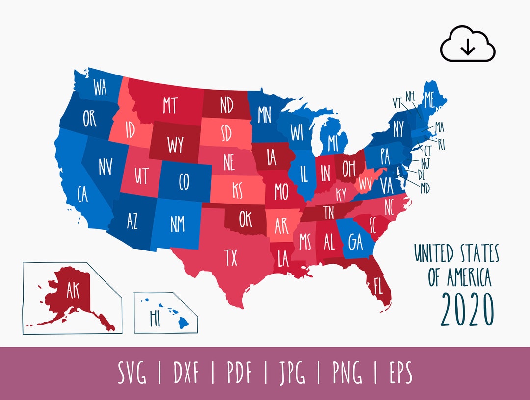 Victory Sale! 2020 Election Map Svg, US Map Svg, Election 2020 Svg ...