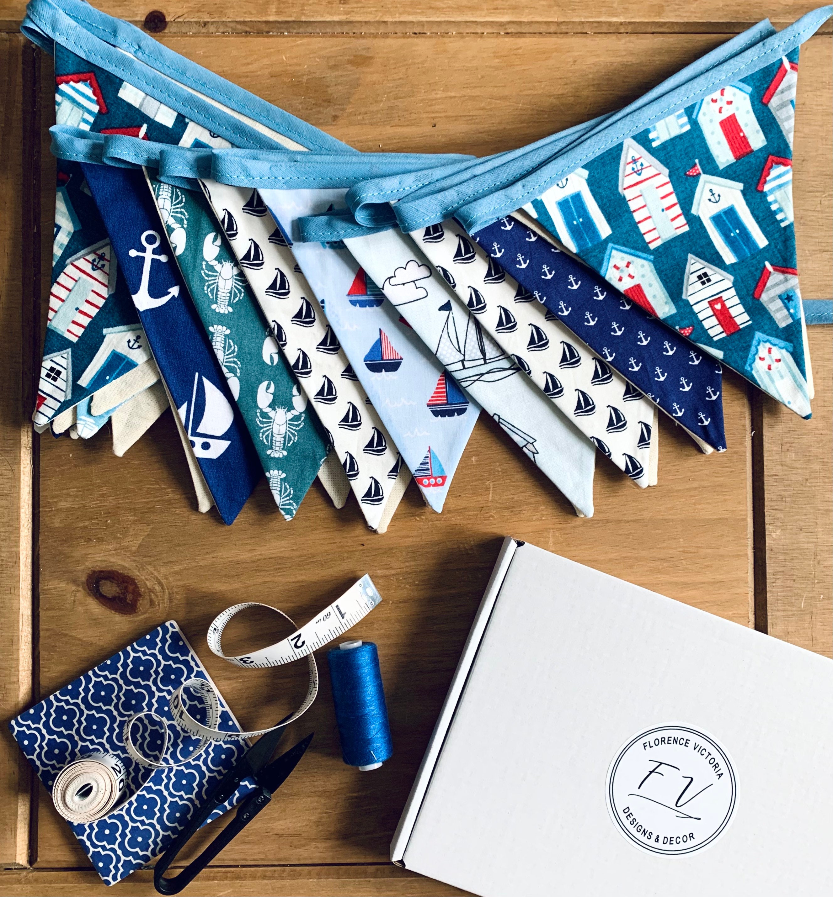 Blue Nautical Themed Bunting/garland/banner, Nautical Theme Wall Decor ...