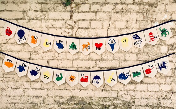 Alphabet Bunting Alphabet Banner ABC Garland Pre School - Etsy