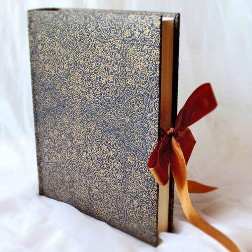 Gold & Black Classic Photo Album With Satin Ribbon Closure | Etsy