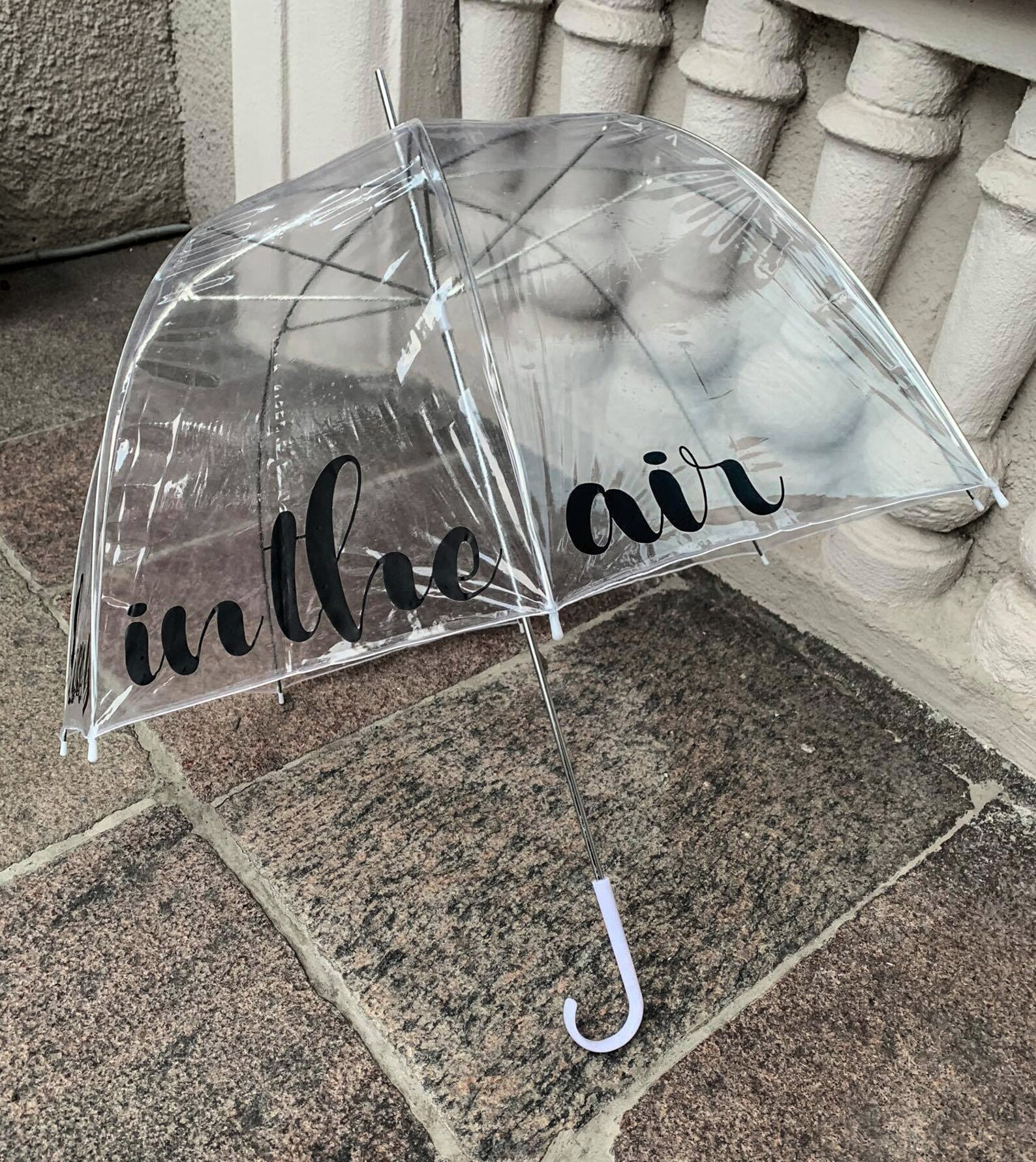 Clear PVC Umbrella With Inscription - Parasol for Couple, Clear Parasol ...