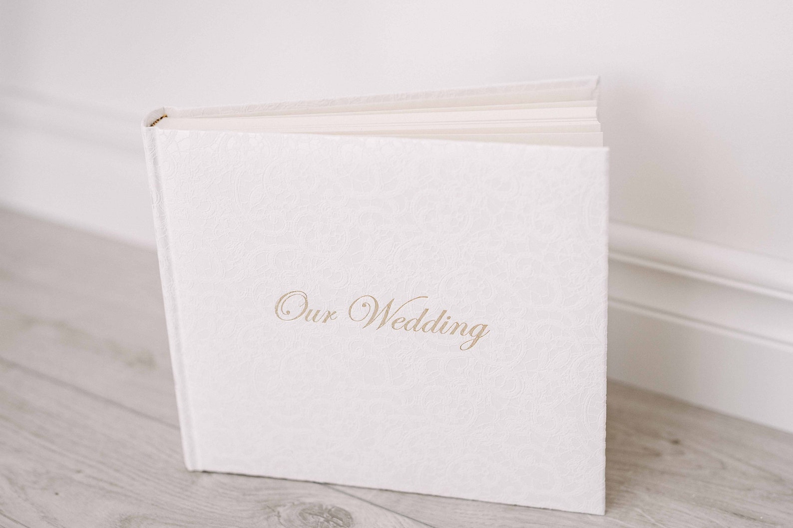 Our Wedding Photo Album With Gold or Silver Engraving | Etsy