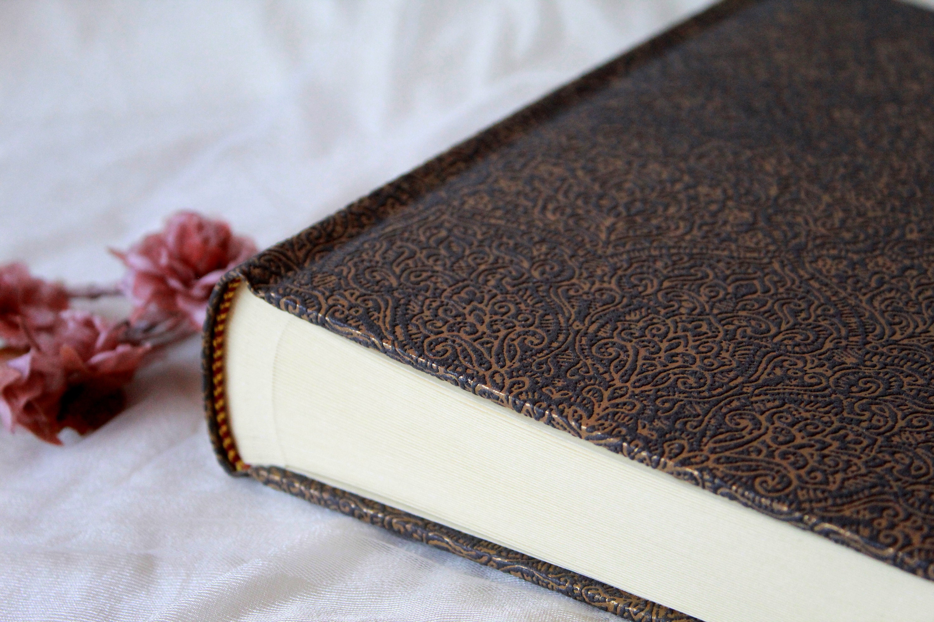 Gold & Black classic photo album with satin ribbon closure | Etsy