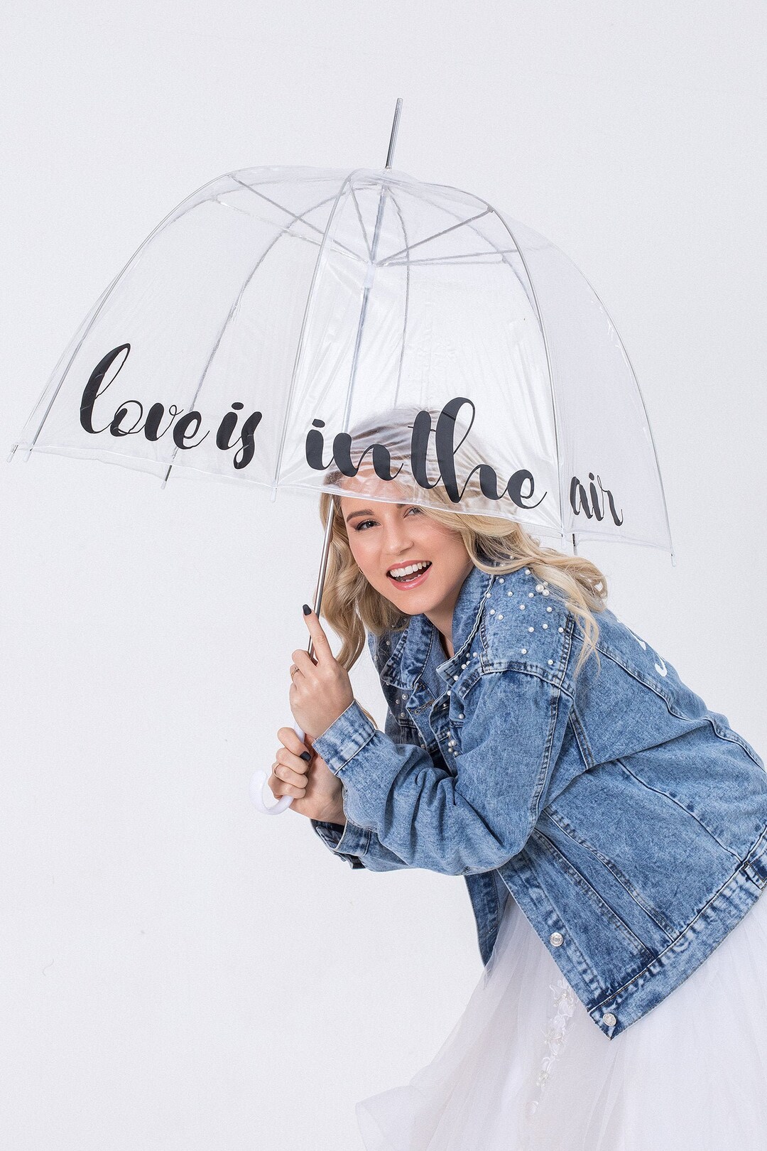 Clear PVC Umbrella With Inscription - Parasol for Couple, Clear Parasol ...