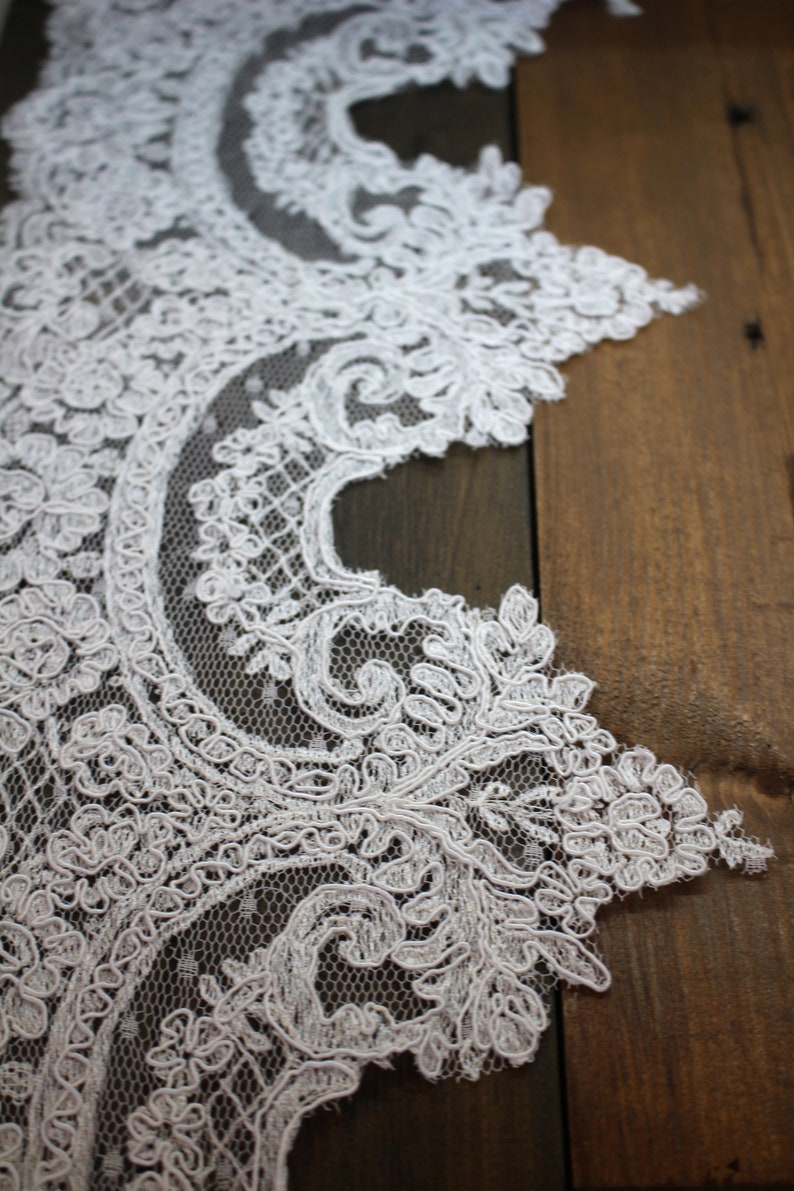 French lace white lace fabric lace fabric by the metre | Etsy