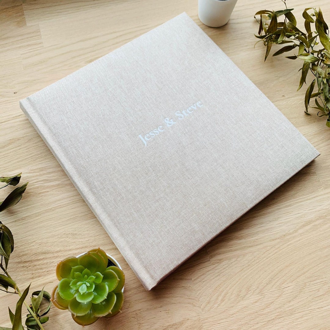 Customized Photo Album With Linen Cover and Pockets for Photos - Etsy