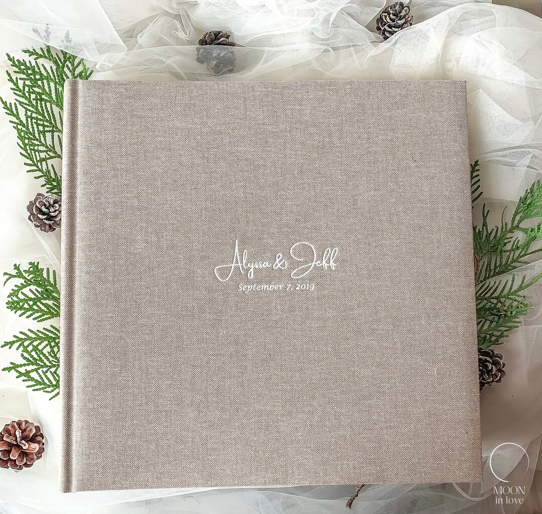 Linen Photo Album With White, Personalized Inscription - Etsy