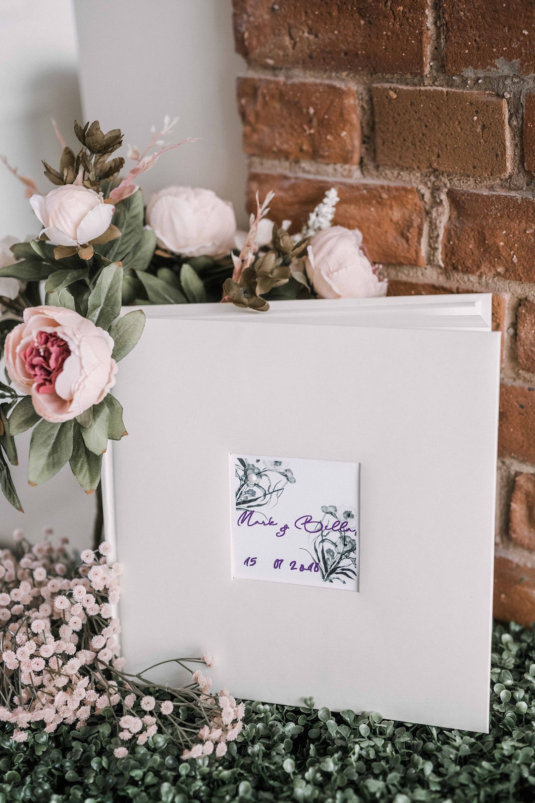 Flower Design Personalized Ivory Photo Album - Etsy