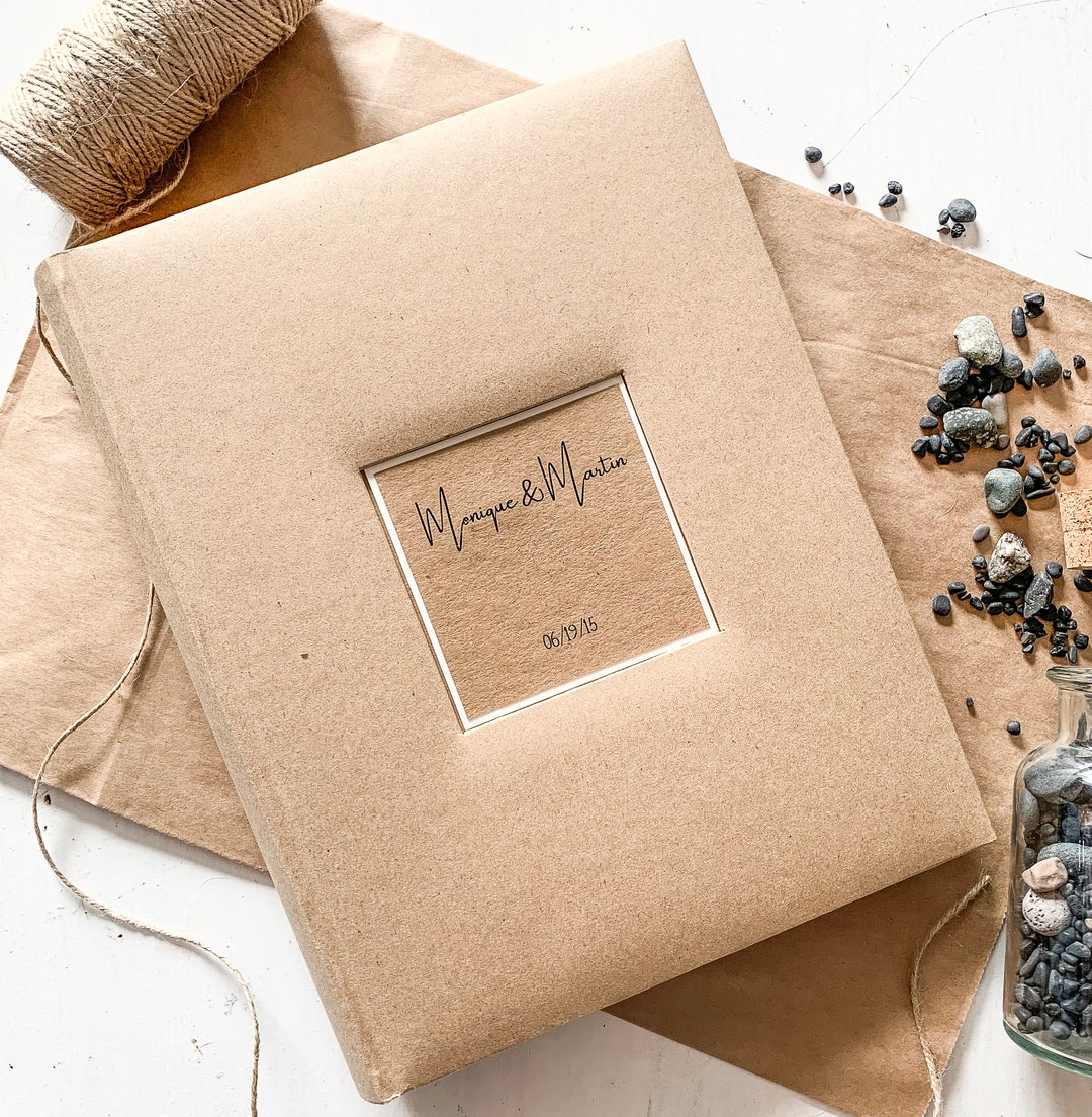 Brown Wedding Photo Album, Kraft Paper Photo Album, Large Photo Album ...