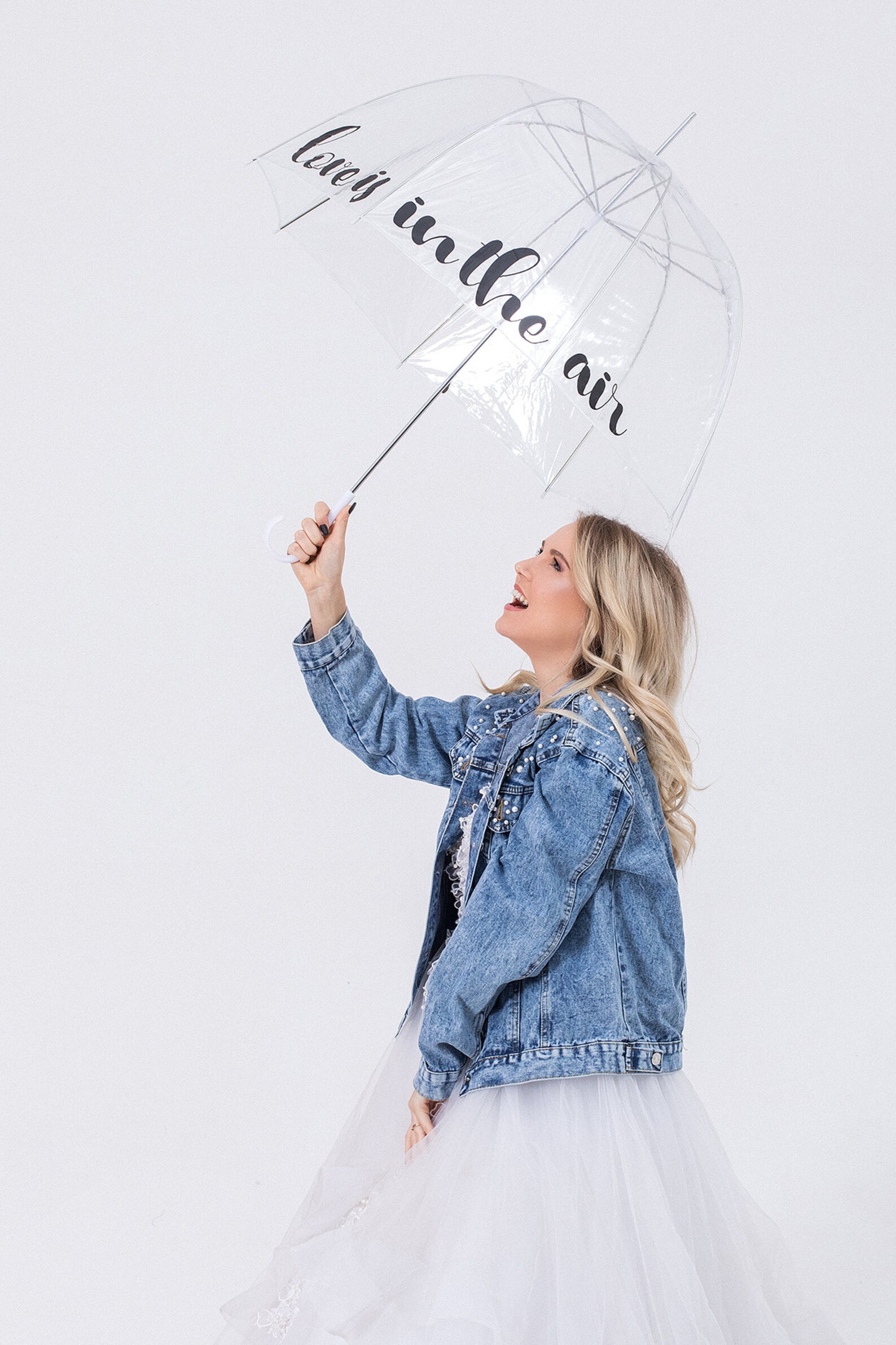 Clear PVC Umbrella with inscription parasol for couple | Etsy