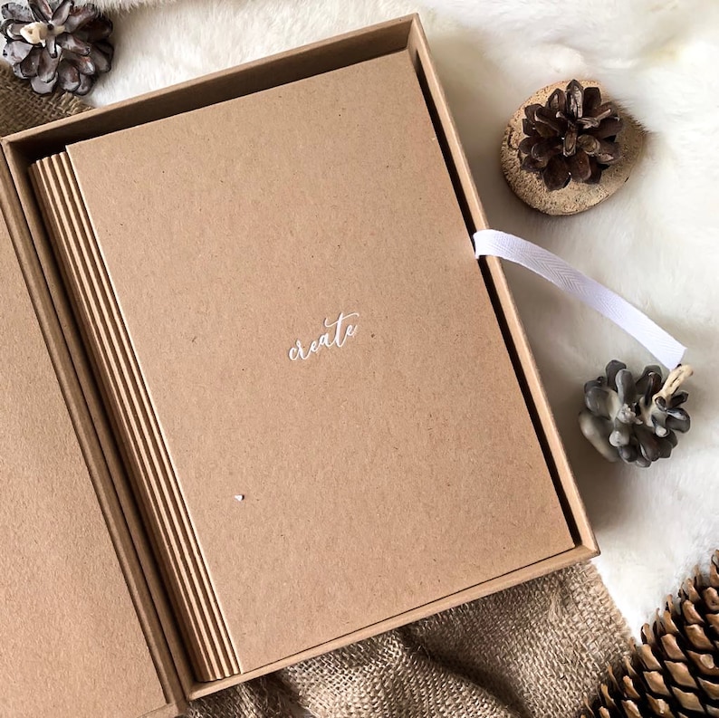 Kraft Box, Kraft Sketch Book, Natural Box With Sketch Book - Etsy