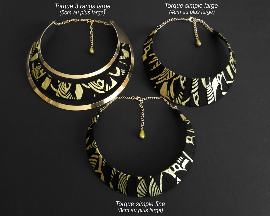 3-piece Torque Bib Necklaces to Choose From in Wax (fabric 161 Black ...