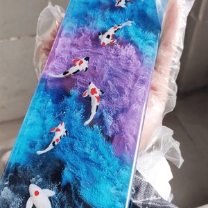 Handmade Colorful Koi Fish Resin Wrist Rest, Hand Rest, Artisan Resin ...