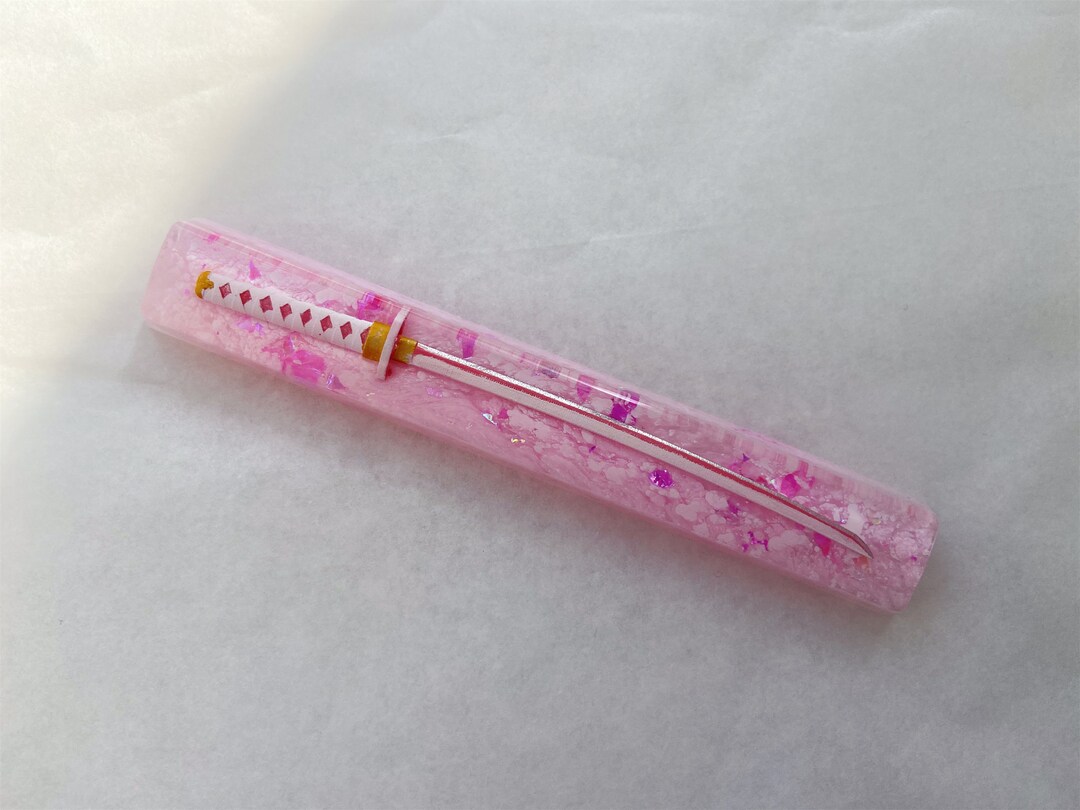 Pink Space Bar Keycap, Katana Keycap, Japanese Anime, Sparkle Glitter ...