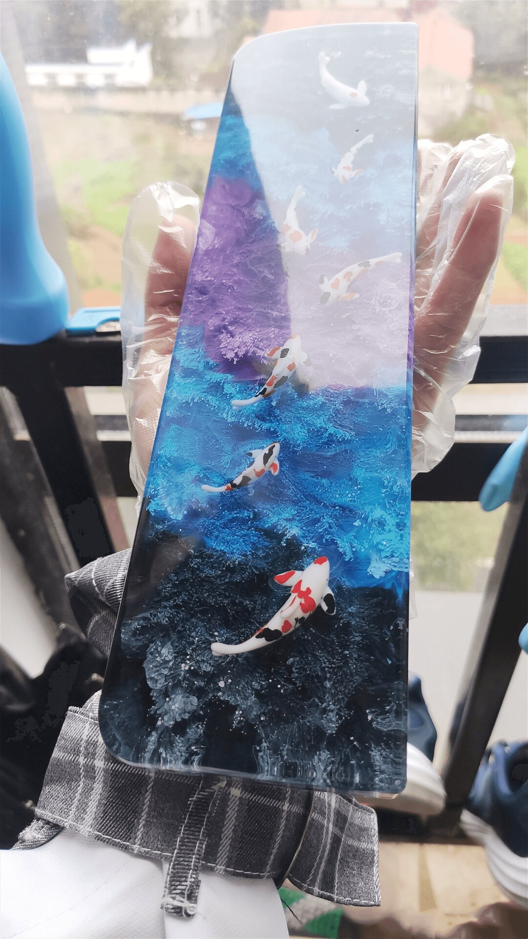 Handmade Colorful Koi Fish Resin Wrist Rest, Hand Rest, Artisan Resin ...