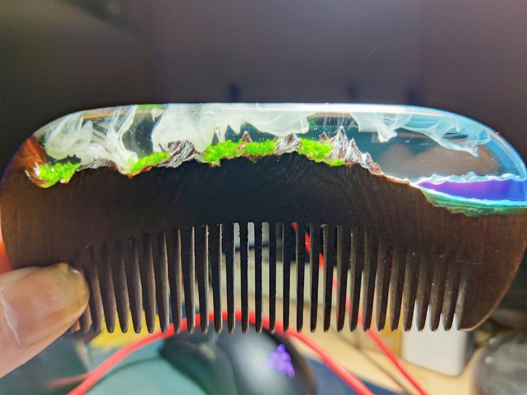 Wooden Comb, Landscape Comb, Cloud, Snow Mountain, Sea, Mist, Night ...