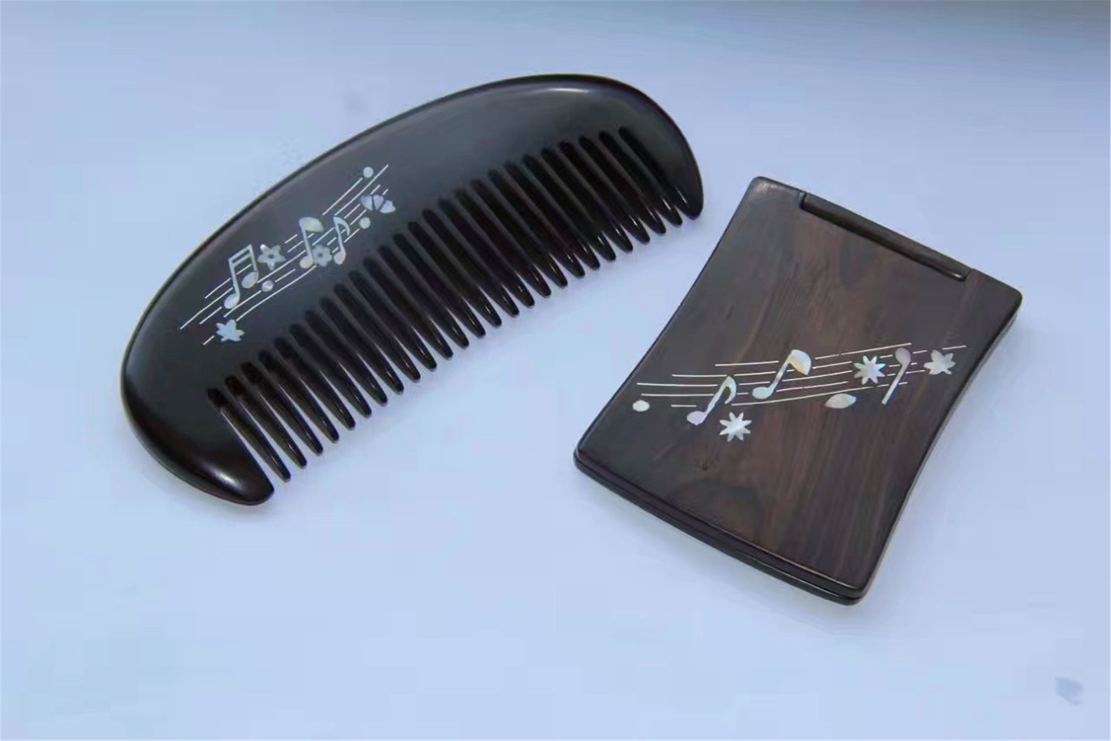 Wood Comb Sterling Silver Thread Comb Mirror Handmade - Etsy