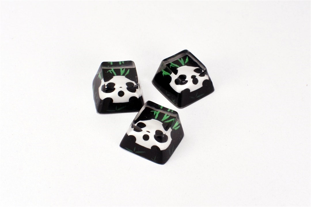 Panda Keycap Artisan Keycap Cute Panda and Bamboo Resin - Etsy