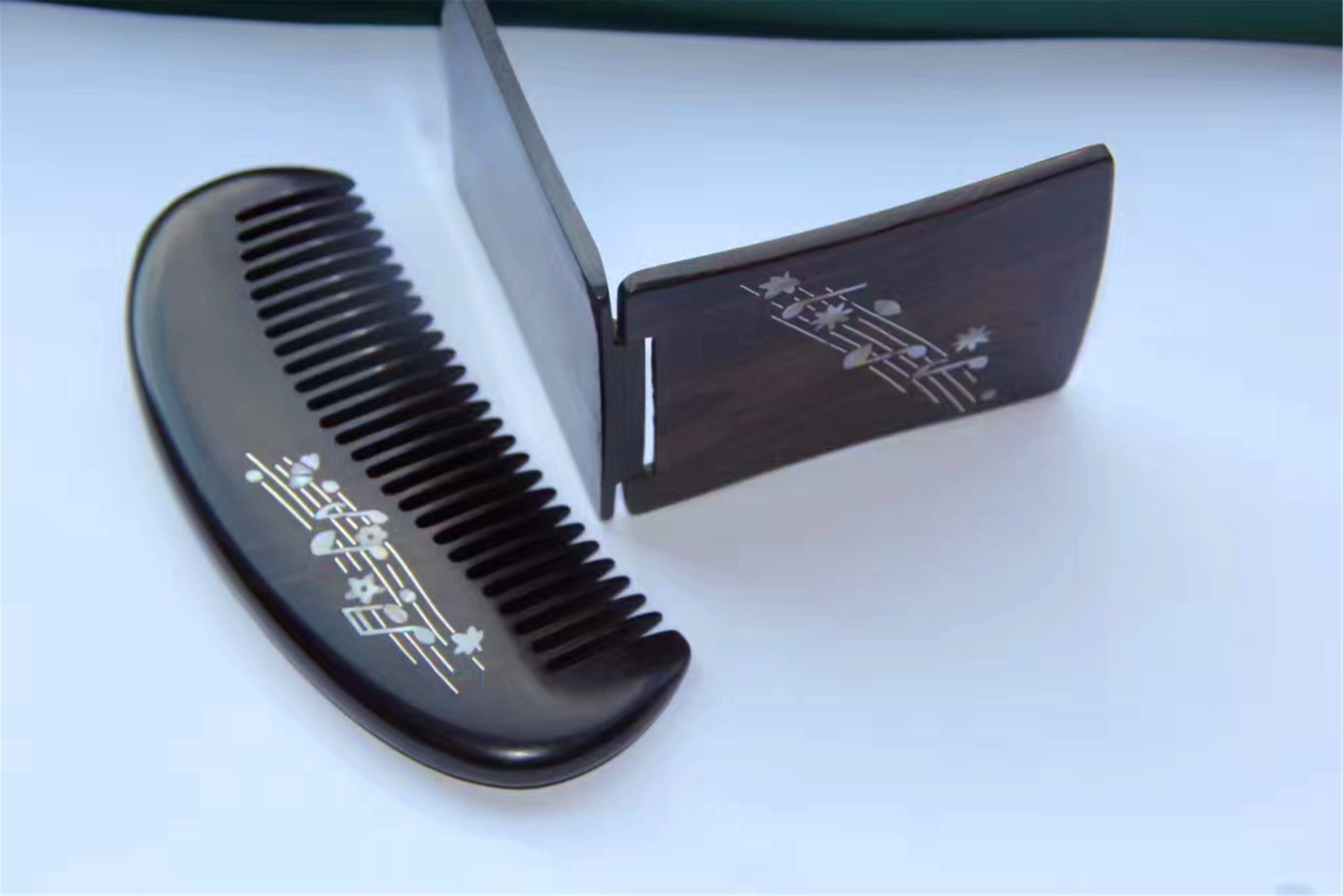 Wood Comb Sterling Silver Thread Comb Mirror Handmade | Etsy