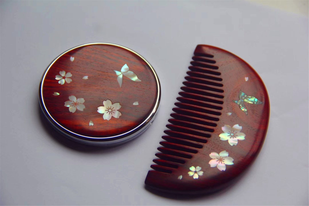 Retro Raden Art Comb Rosewood Lacquer Comb Inlaid Sterling - Etsy