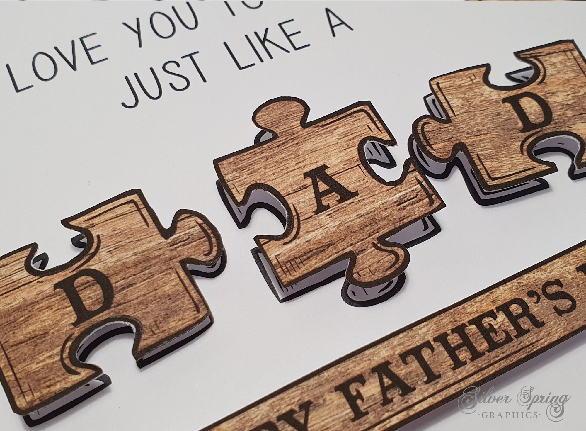Father's Day Card Puzzle Card Just like a Dad Card | Etsy