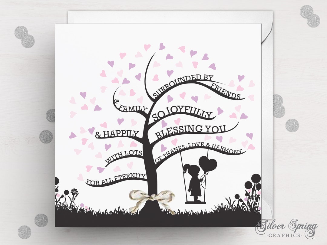 Blossom Tree Blessing Card, Christening Card, Baby Shower, Handmade ...