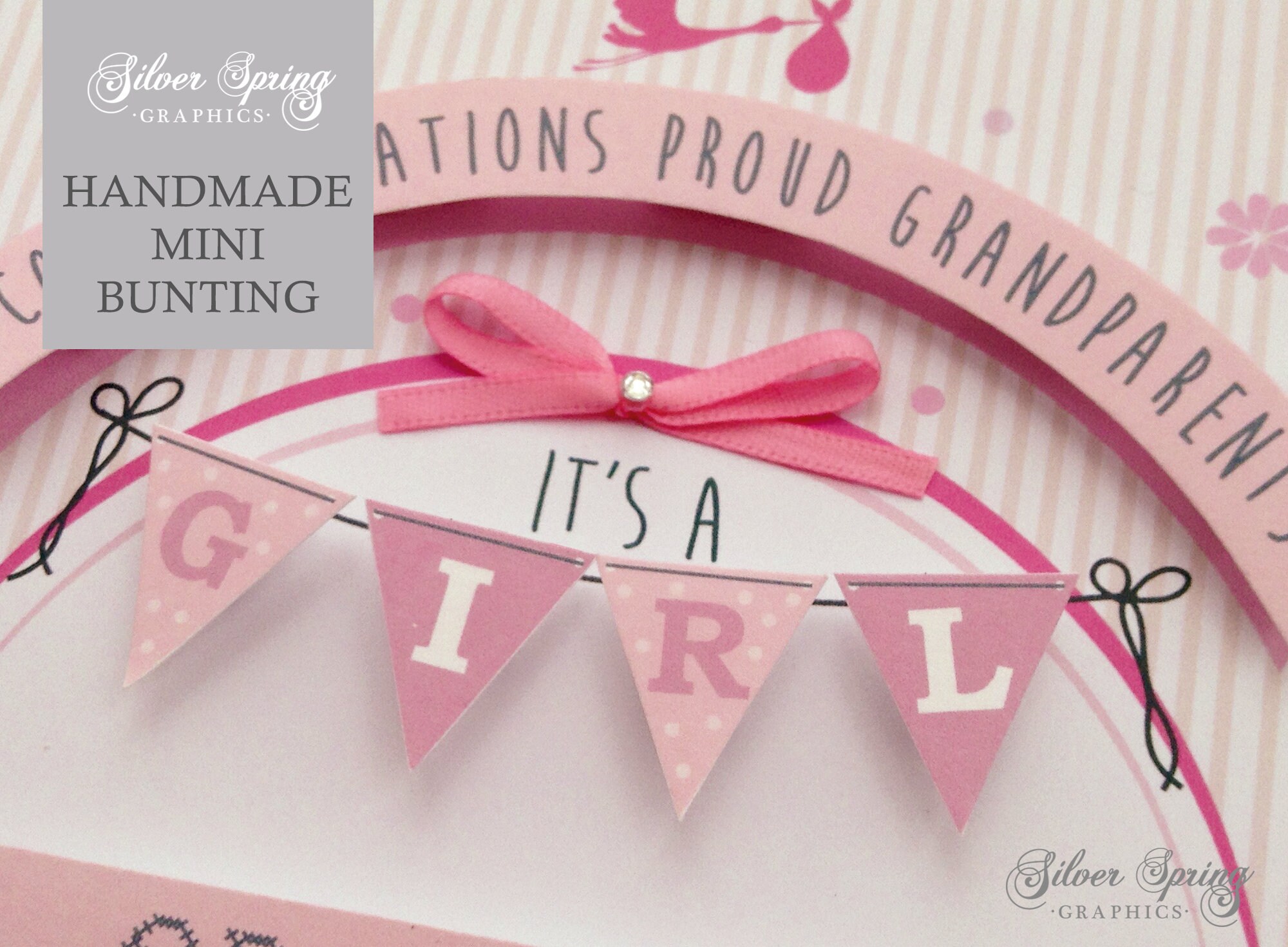 Personalised Baby Girl Large Card, Baby Girl, Grandparent Birth Card ...